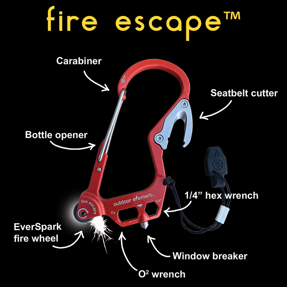 Fire Escape: Fire-Starting Multitool Carabiner – Outdoor Element